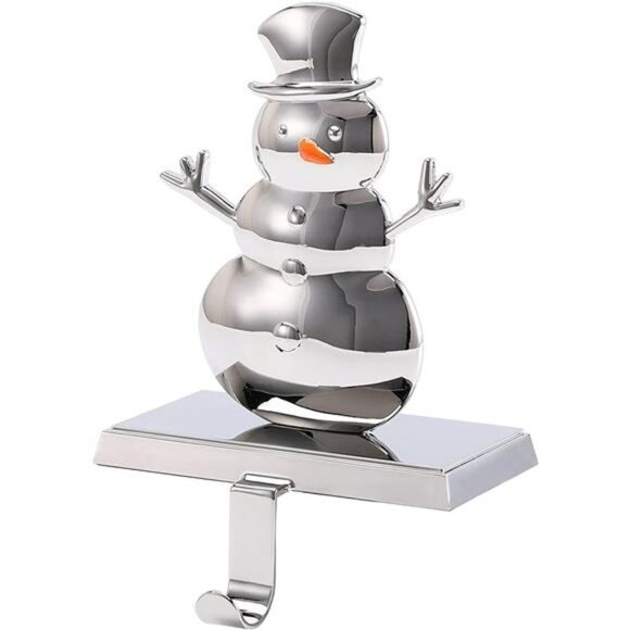 Holiday | Snowman Stocking Holder Chrome Finish With Nonscratch Base ...